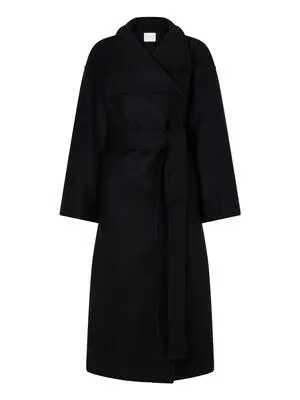 JOSEPH Fiore Belted Virgin Wool-blend Coat - Black