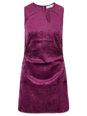 Christopher Esber Loophole Cotton-blend Corduroy Mini Dress - Plum