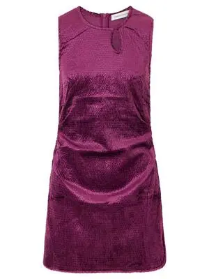 Christopher Esber Loophole Cotton-blend Corduroy Mini Dress - Purple
