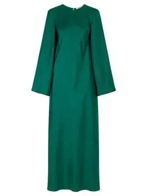 RÓHE Silk-satin Maxi Dress - Green