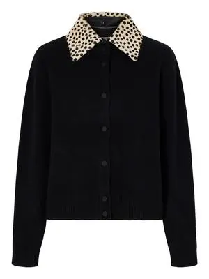 RÓHE Calf Hair-trimmed Wool-blend Cardigan