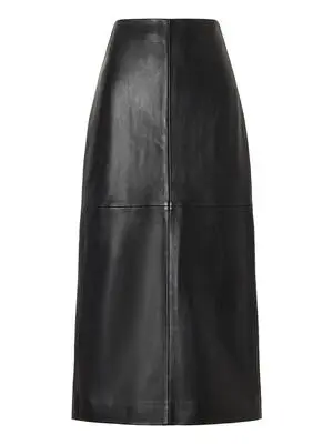 RÓHE Paneled Leather Midi Skirt - Black