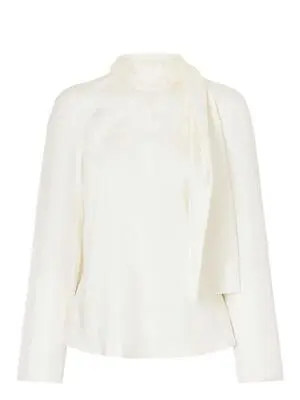 RÓHE Tie-detailed Silk-satin Blouse - Cream