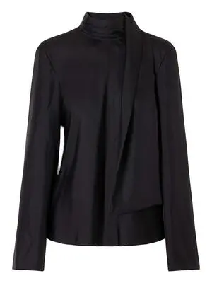 RÓHE Tie-detailed Silk-satin Blouse Black