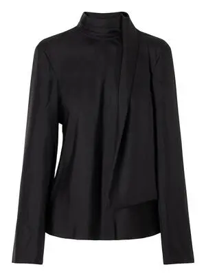 RÓHE Tie-detailed Silk-satin Blouse - Black
