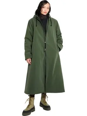 Stutterheim Mosebacke Long Matte Winter Coat - Green