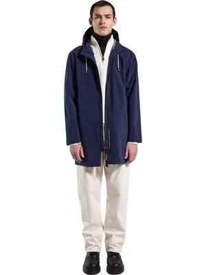 Stutterheim Stockholm Lightweight Zip Matte Raincoat Navy
