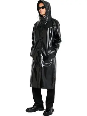 Stutterheim Stockholm Long Opal Raincoat - Black