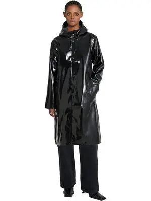 Stutterheim Stockholm Long Opal Raincoat - Black