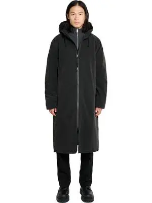 Stutterheim Stockholm Long Matte Winter Coat - Black