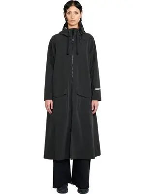 Stutterheim Mosebacke Long Patch Raincoat - Black