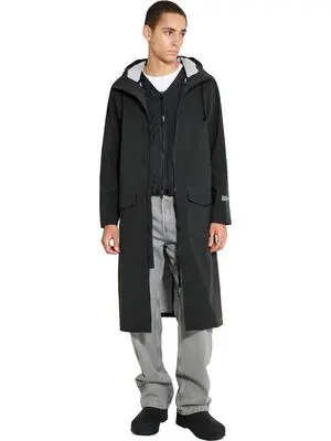 Stutterheim Stockholm Long Patch Raincoat Black