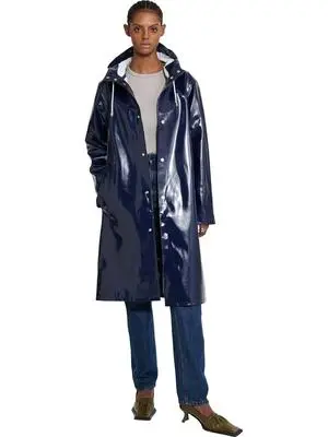 Stutterheim Stockholm Long Opal Raincoat - Navy
