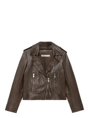 ALLSAINTS Errie Leather Biker Jacket - Brown