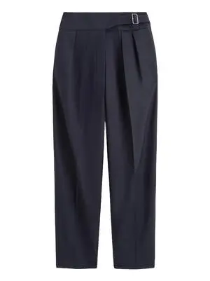 Cos Cummerbund-waist Barrel-leg Pants Navy