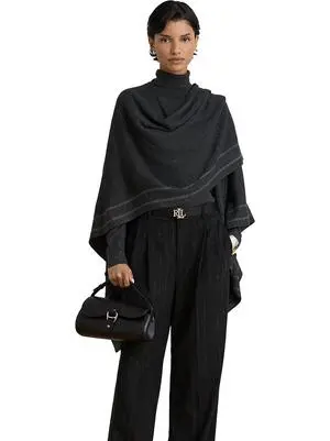Ralph Lauren Two-tone Ruana Charcoal/grey