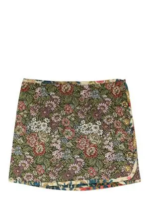 FARM RIO Jacquard Arabesque Matelassé Mini Skirt