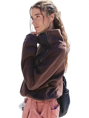 Free People Game Point Funnel Neck - Chocolate