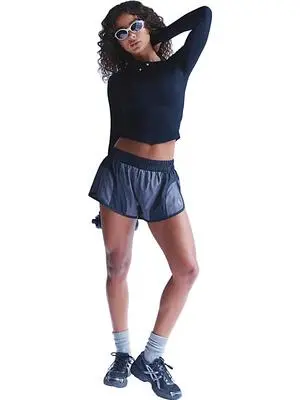 Free People All For One Shorts - Black Combo