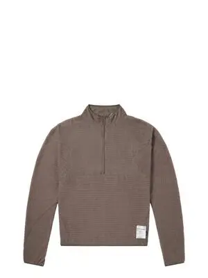 Satisfy Logo-print Fuzzfleece™ Half‑zip Running Top - Brown