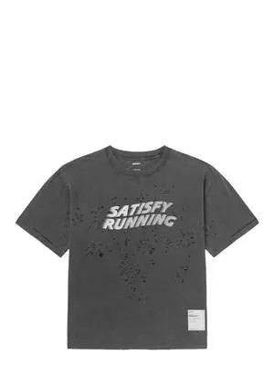 Satisfy Logo-print Distressed Mothtech™ Cotton-jersey T-shirt - Gray