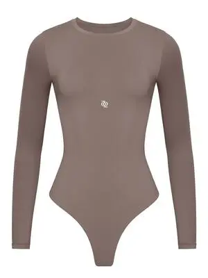 GOD SAVE QUEENS Second Skin Long Sleeve Crew-neck Bodysuit Mushroom - Brown