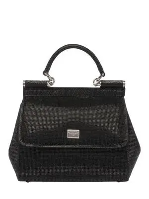 Dolce & Gabbana Dolce Gabbana Embellished Sicily Handbag - Black