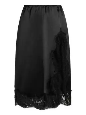 DOLCE & GABBANA Dolce  Gabbana A-Line Satin Midi Skirt