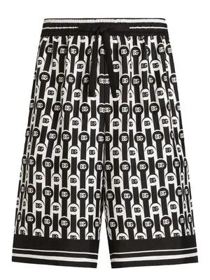 Dolce & Gabbana Logo-print Patterned Shorts - Black