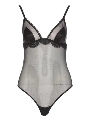 Dolce & Gabbana Dolce Gabbana Lace Tulle Bodysuit - Gray