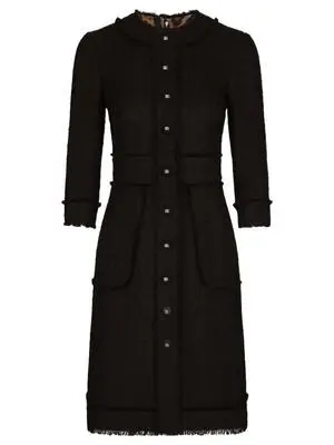 Dolce & Gabbana Dolce Gabbana Raschel Tweed Midi Dress - Black