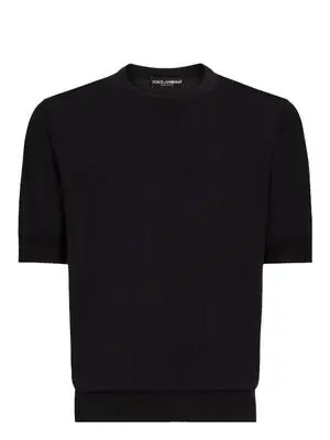 Dolce & Gabbana Logo-embroidered T-shirt Blue