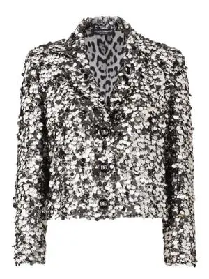 DOLCE & GABBANA Dolce  Gabbana Single-Breasted Sequin Embellished Blazer