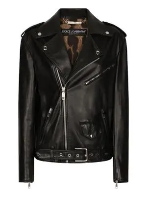 Dolce & Gabbana Dolce Gabbana Zipped Biker Jacket - Black