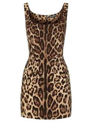 Dolce & Gabbana Leopard Print Minidress - Black