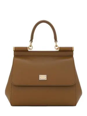 Dolce & Gabbana Sicily Leather Tote Bag - Brown