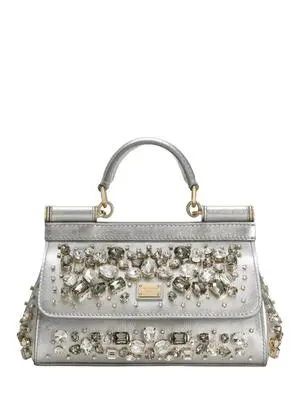 Dolce & Gabbana Small Sicily Tote Bag Gray
