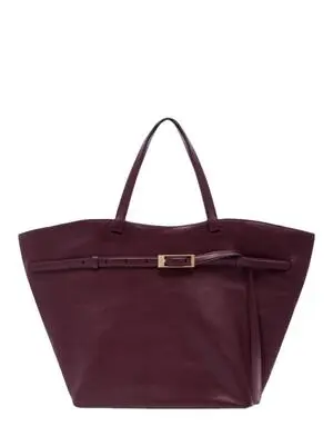 ANINE BING Elly Tote Small-grained Leather Fig - Red