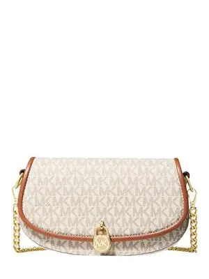 Michael Kors Mila Small Signature Logo Crossbody Bag - Vanilla
