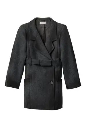 Miu Miu Double-breasted Double Wool Jacket - Grey