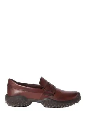 Miu Miu Leather Loafers - Brown