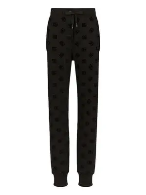 Dolce & Gabbana Dolce Gabbana Monogram Jacquard Sweatpants - Black