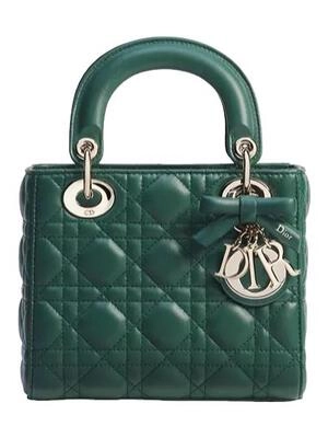 Dior Mini Lady Bag With Chain - Green