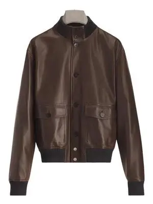 Dior Long-sleeve Leather Jacket - Brown