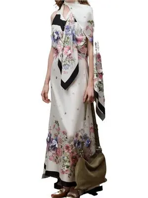 Dior Long Draped Dress - Gray