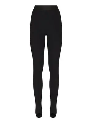 Dolce & Gabbana Technical Jersey Leggings With Branded Elastic - Black