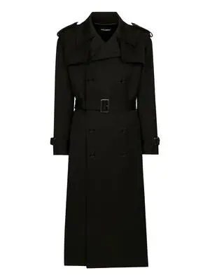 Dolce & Gabbana Dolce  Gabbana Double Breasted Trench Coat Black