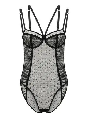 Dolce & Gabbana Dolce Gabbana Lace-detailed Bodysuit - Gray