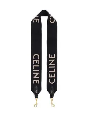 Celine Long Strap In Wool With Jacquard - Black
