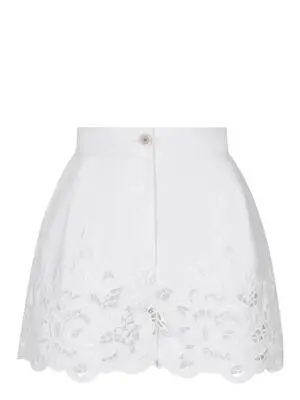 Dolce & Gabbana Dolce Gabbana Poplin Cut-out Shorts - White